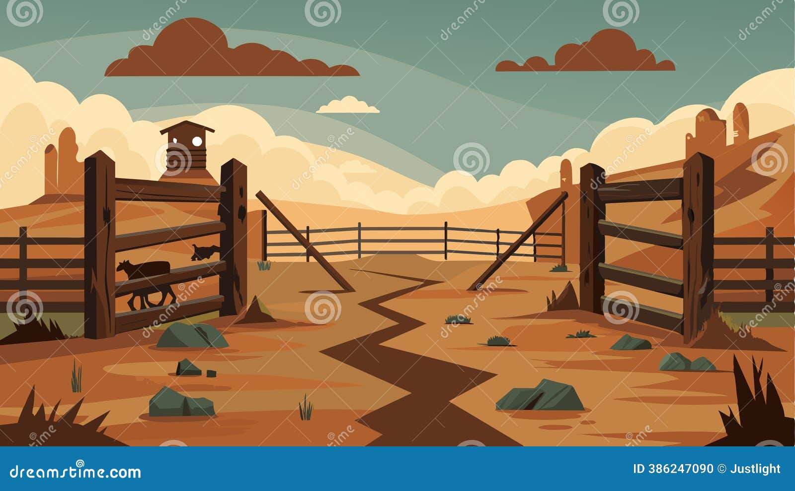 Corrals Cartoons, Illustrations & Vector Stock Images - 401 Pictures to ...