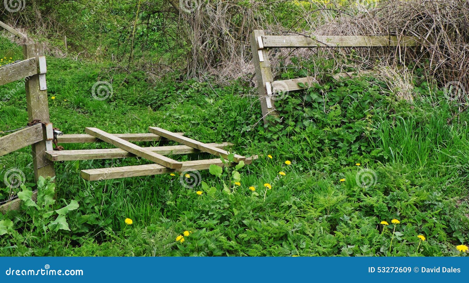 Broken fence stock image. Image of landscape, field, gate - 53272609