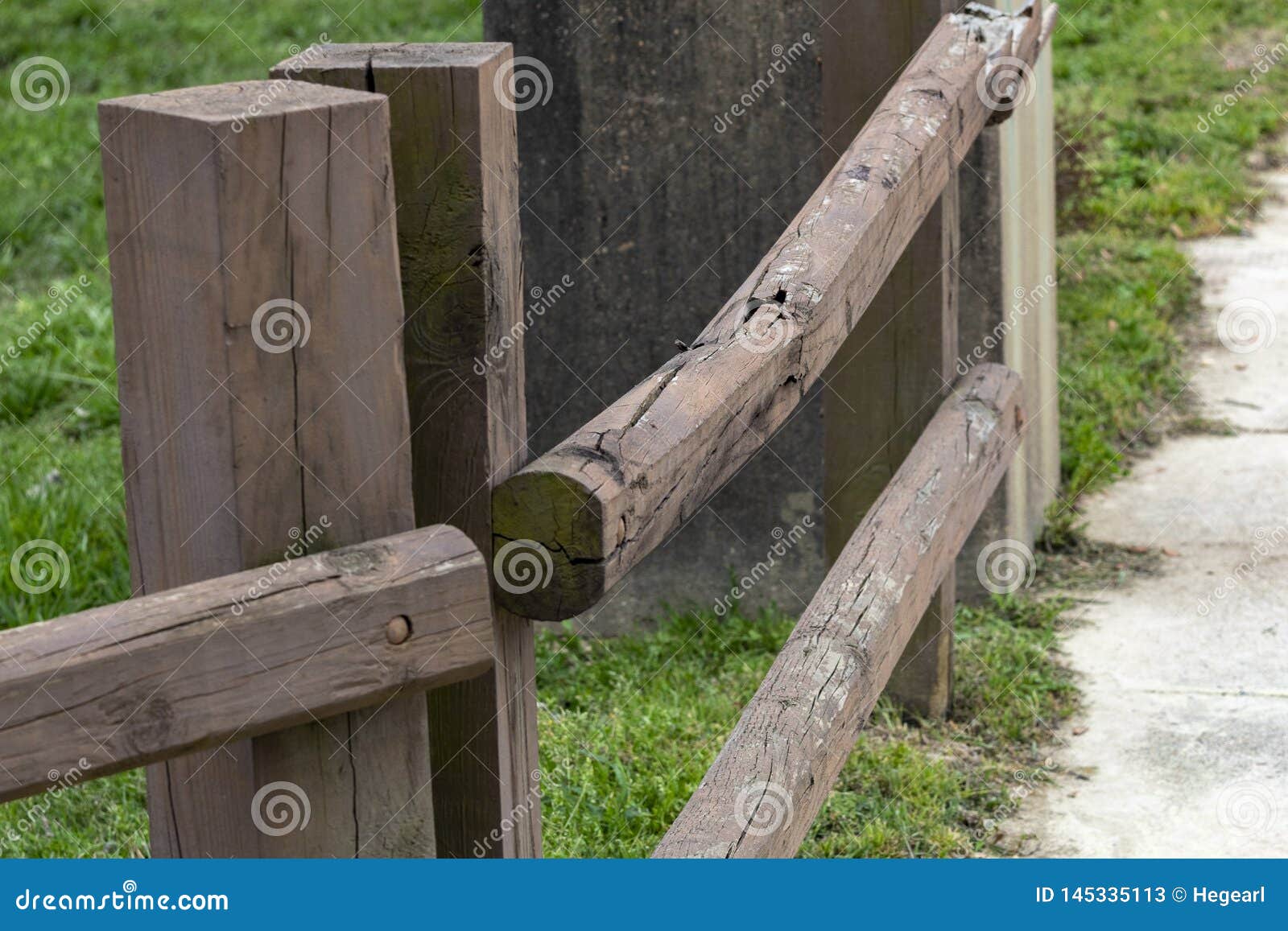 Broken Fence rail stock image. Image of rail, green - 145335113