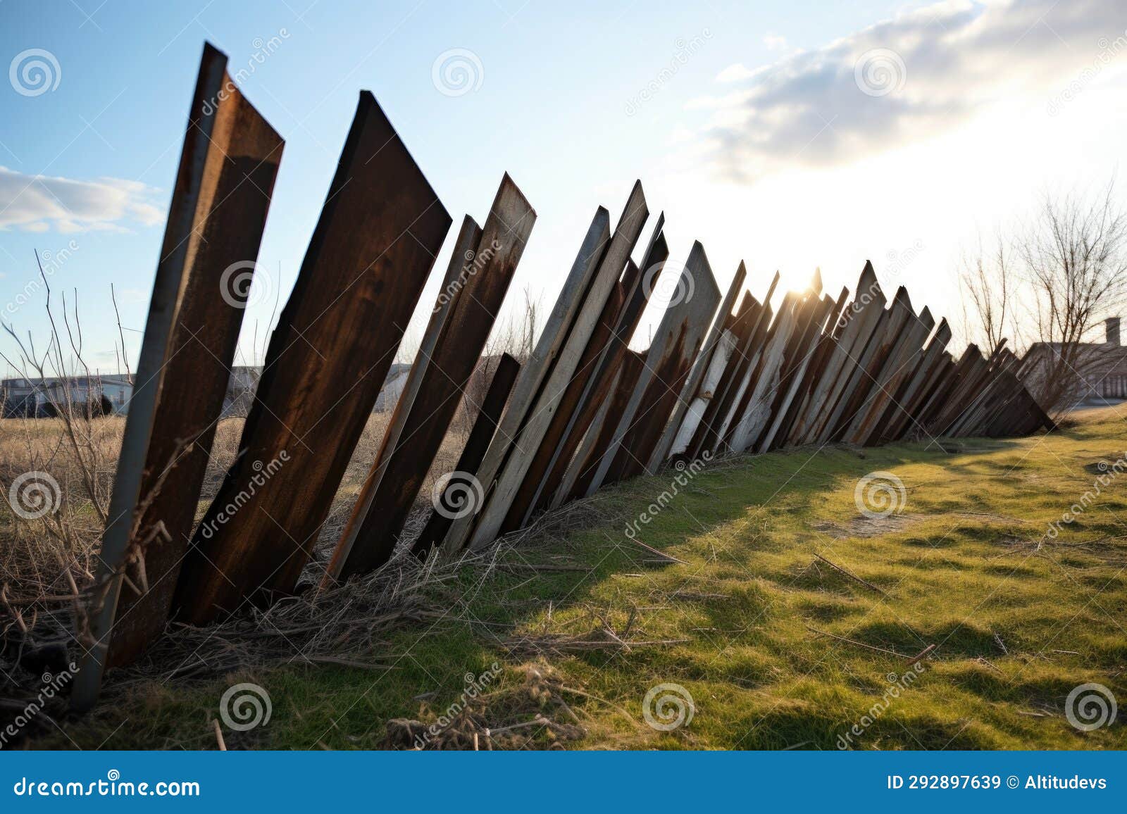 Broken Fence Representing International Borders Stock Illustration ...