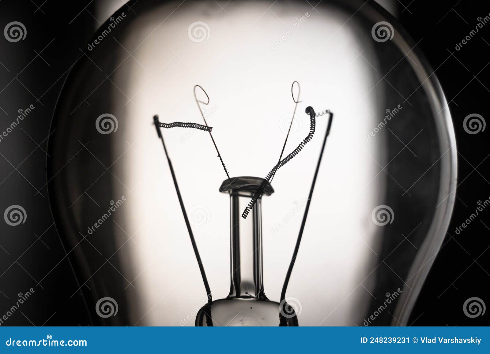 Broken Filament of a Light Bulb Close-up Stock Image - Image of ...