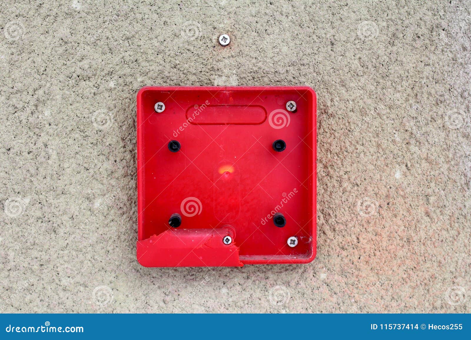 Broken Fire Alarm Plastic Box Switch Stock Photo - Image of outer ...