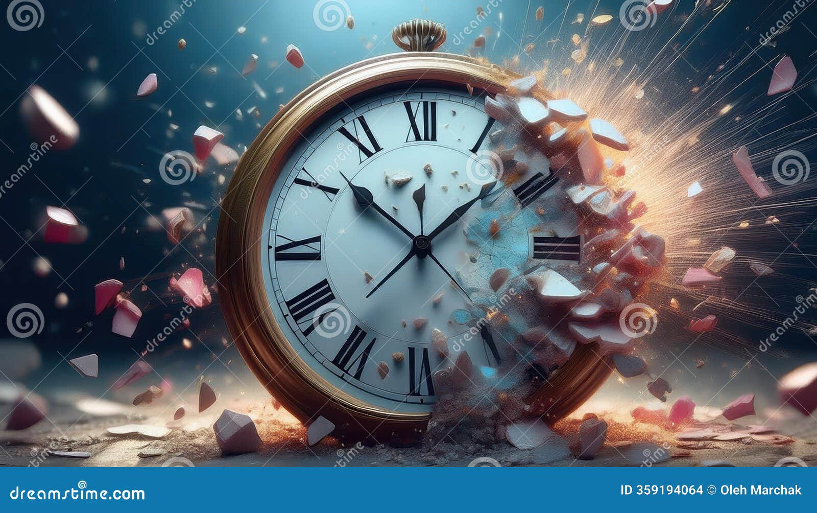 Dramatic Destruction Of Iconic Clock Tower Amid Flying Debris And Gears ...