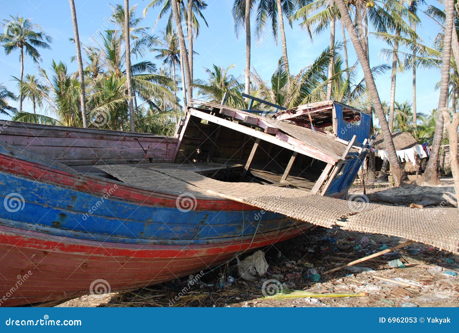 Broken Fishing Boat On The Ground In Guanshanhu Park, Adobe Rgb Stock ...