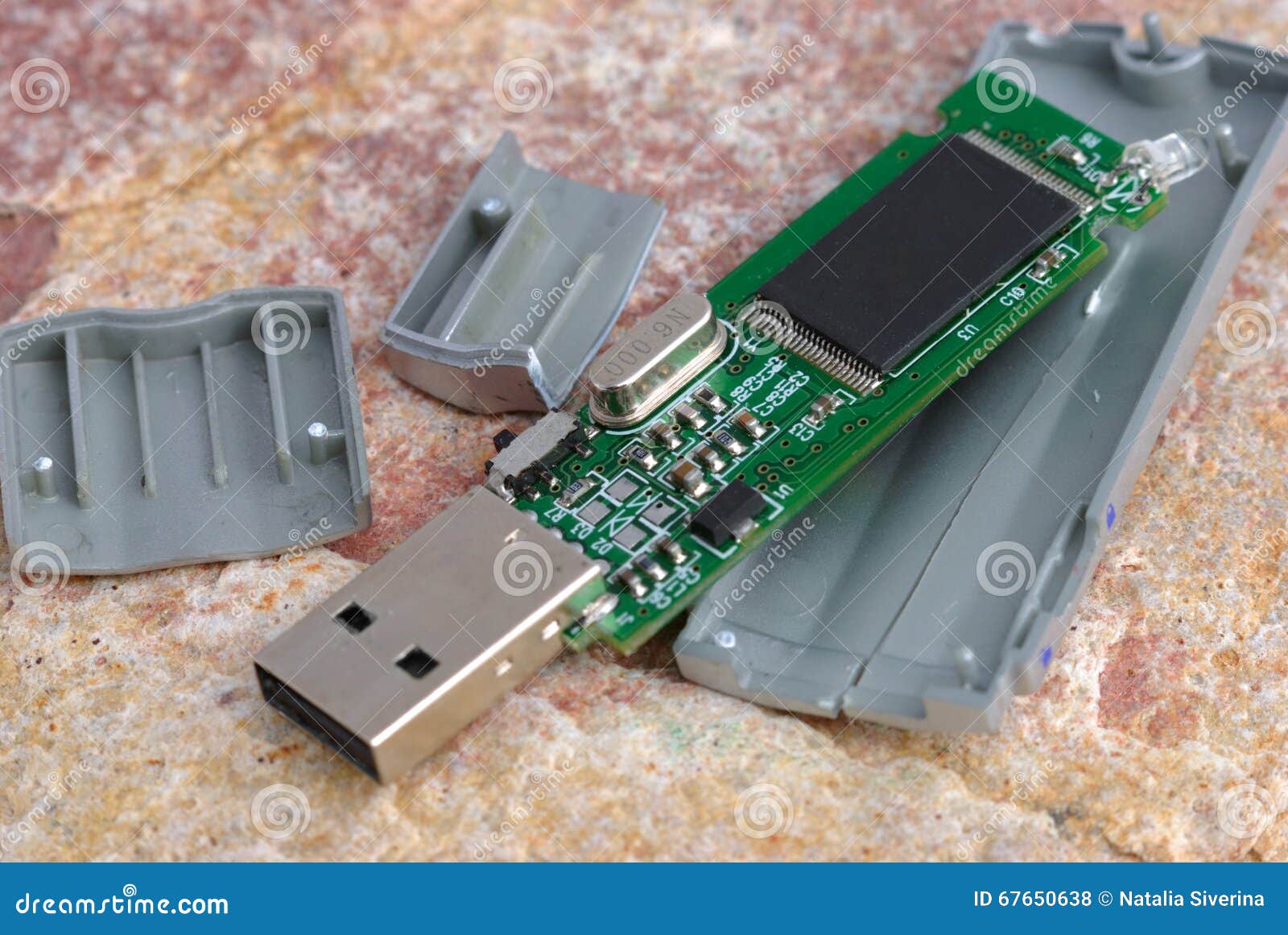 Broken Flash Drive stock photo. Image of information - 67650638
