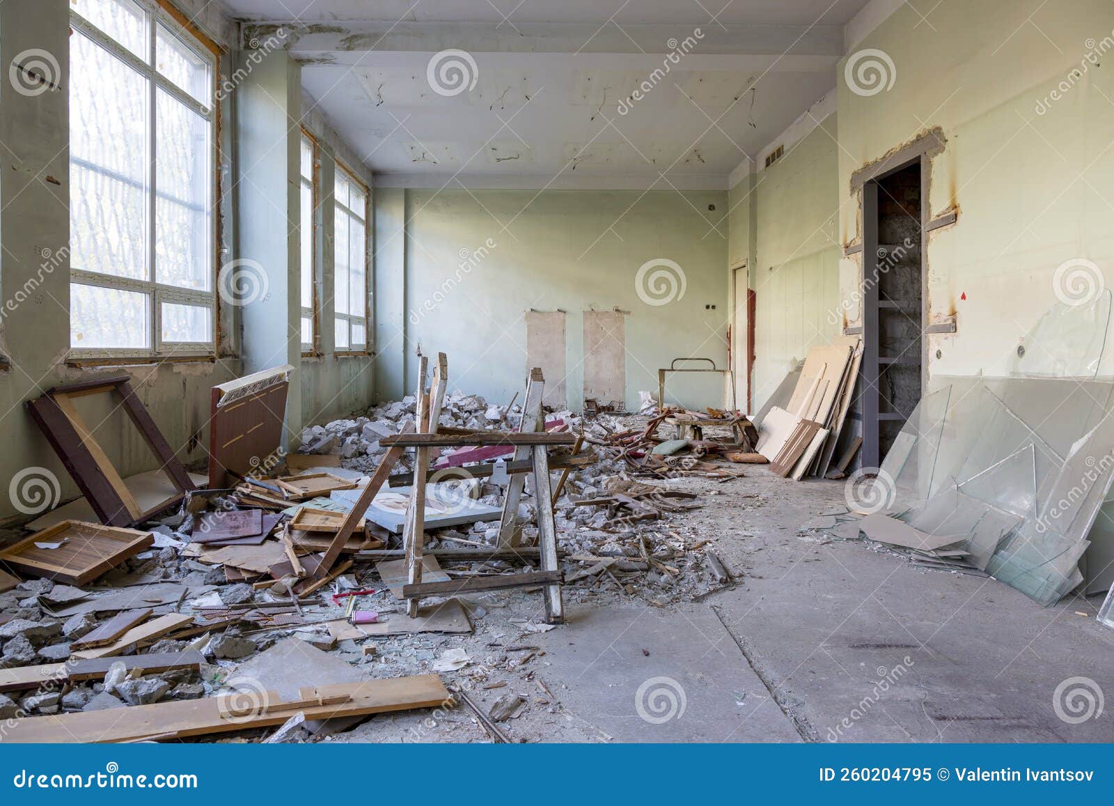 Broken Floor, Trash and Clutter in an Abandoned Room Stock Image ... Broken Floor, Trash and Clutter in an Abandoned Room Stock Image ...