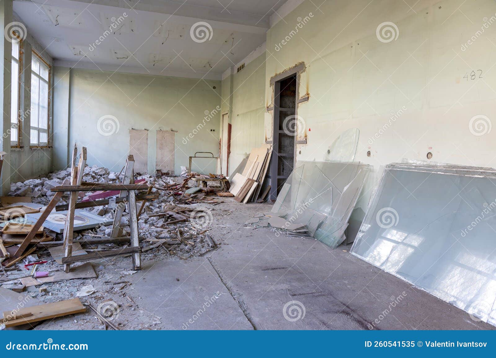 Broken Floor, Trash and Clutter in an Abandoned Room Stock Image ... Broken Floor, Trash and Clutter in an Abandoned Room Stock Image ...