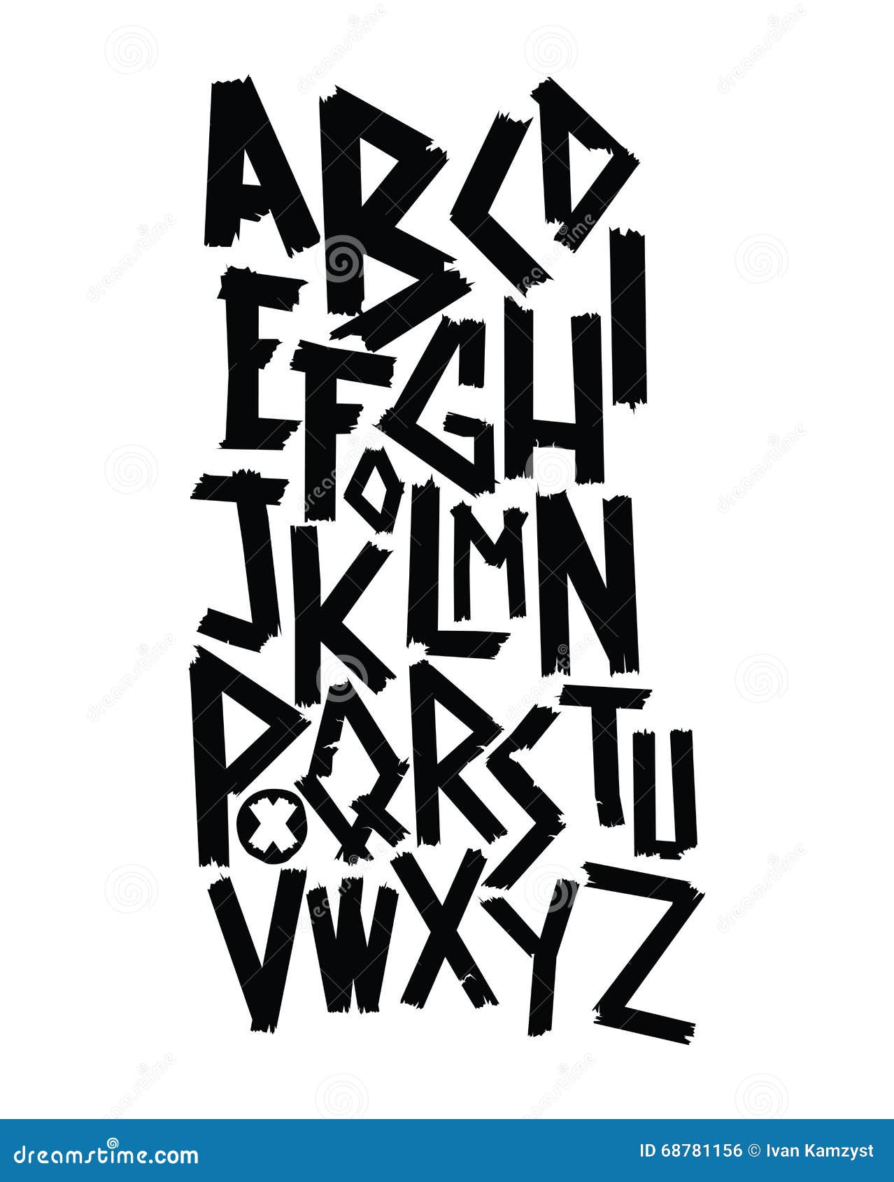 Broken font stock vector. Illustration of geometric, formation - 68781156