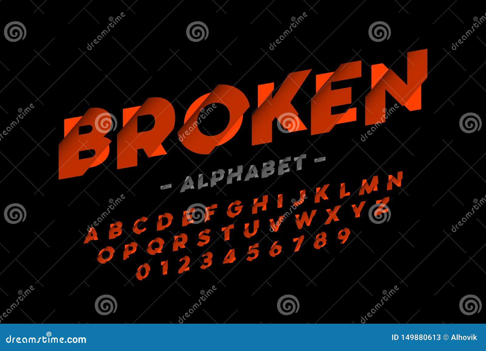 Broken font design stock vector. Illustration of disturbance - 149880613