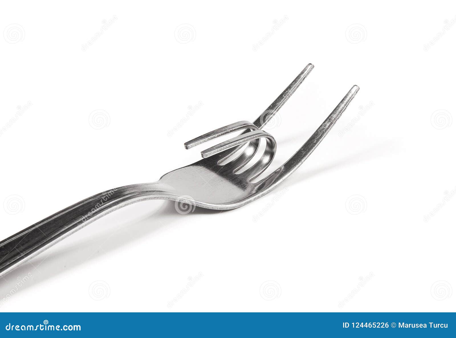 Broken fork isolated stock photo. Image of metal, knife - 124465226