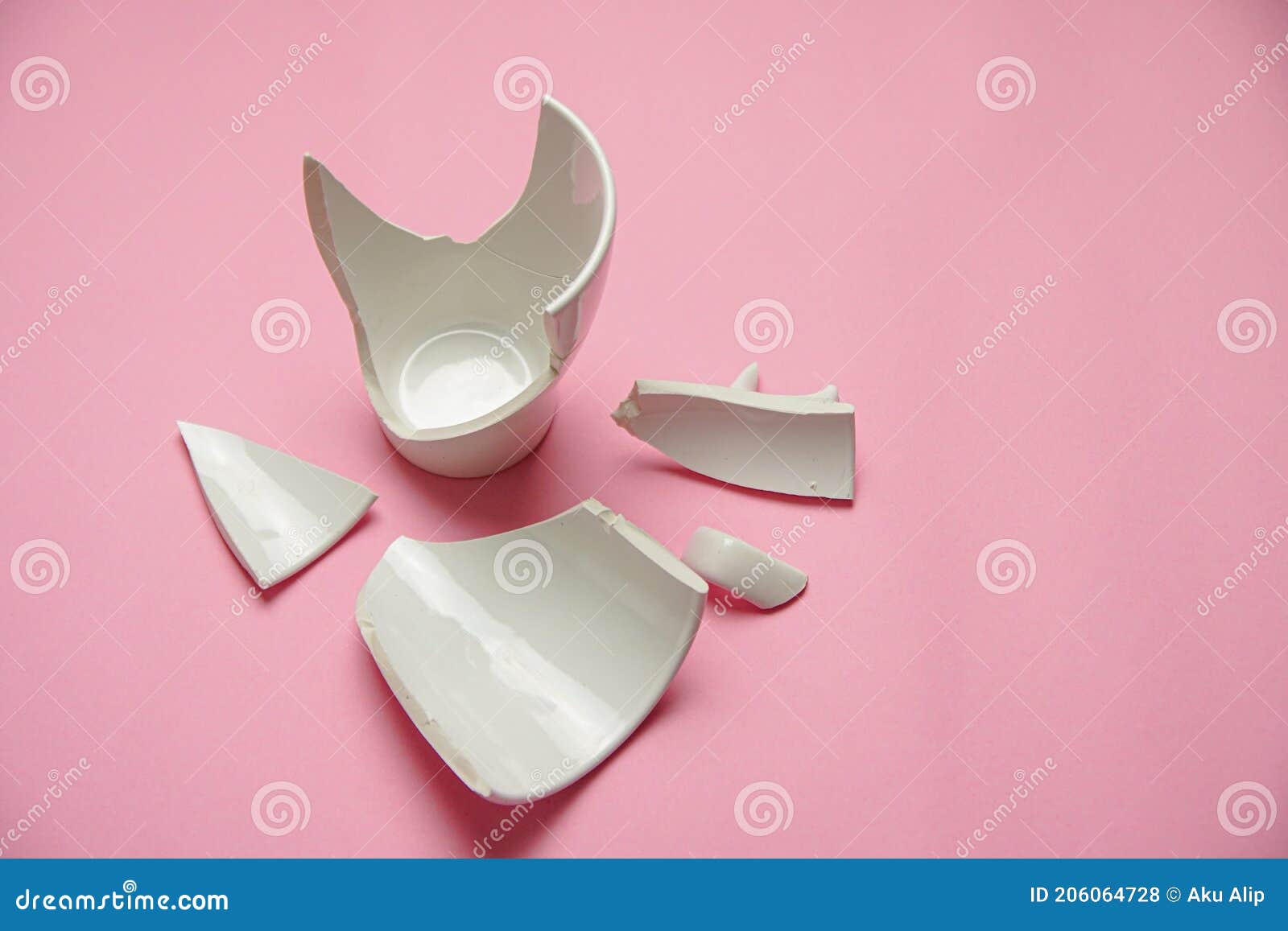 Broken Fragments Of A Crack Broken White Cup. Stock Photography ...
