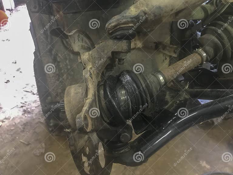 Broken Front Left ATV CV Axle Stock Photo - Image of wheeler, black ...