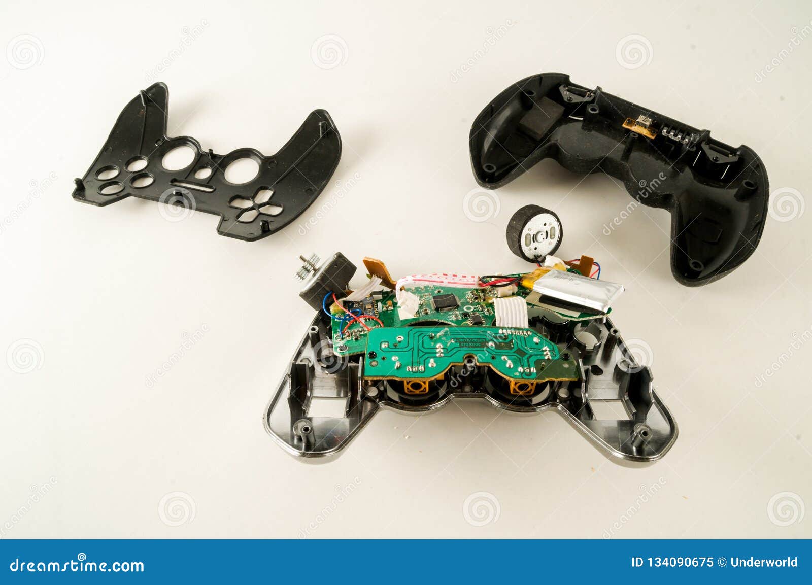 Broken Gamepad Joystick on White Backrgound Stock Image - Image of ...