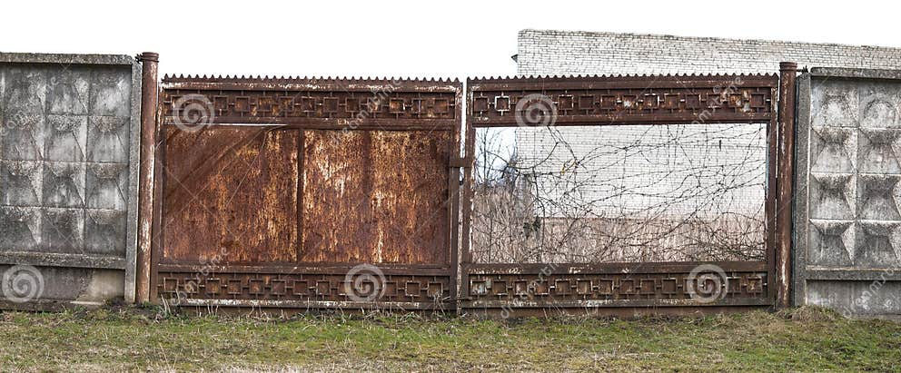 Broken gate stock photo. Image of private, fall, background - 68925504