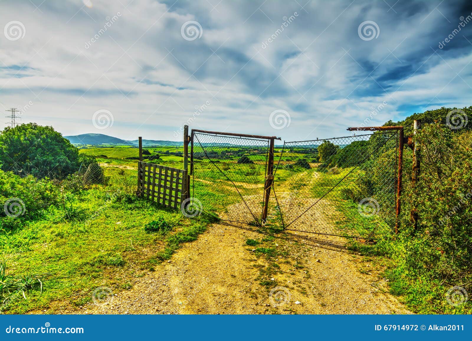 Broken Gate in Sardinian Countryside Stock Photo - Image of grass, door ...
