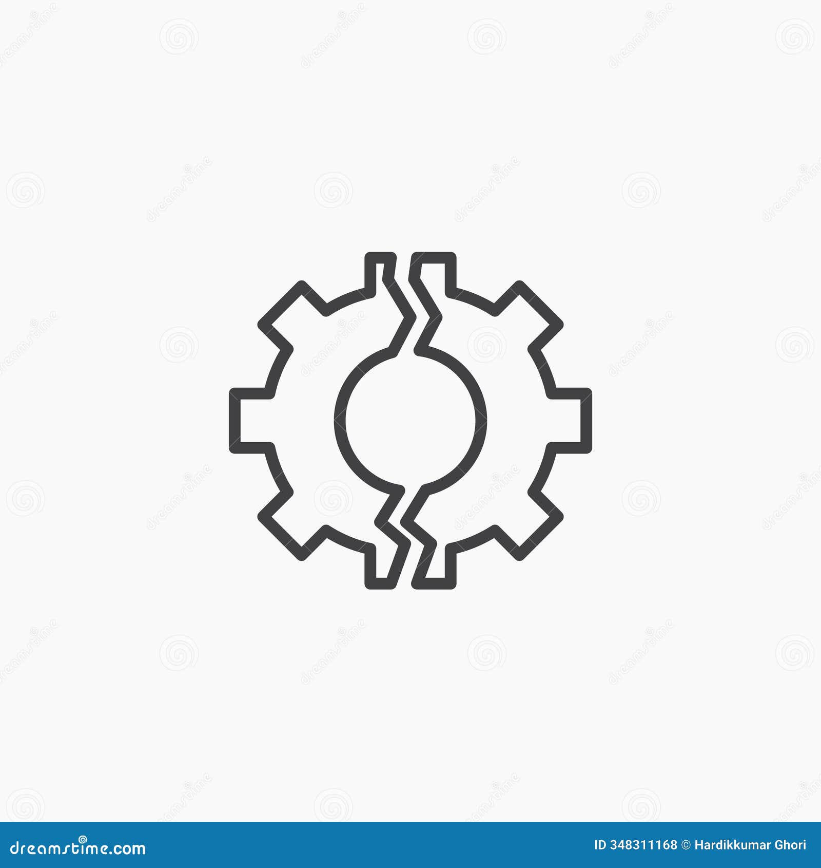 Broken gear icon vector stock vector. Illustration of logo - 348311168