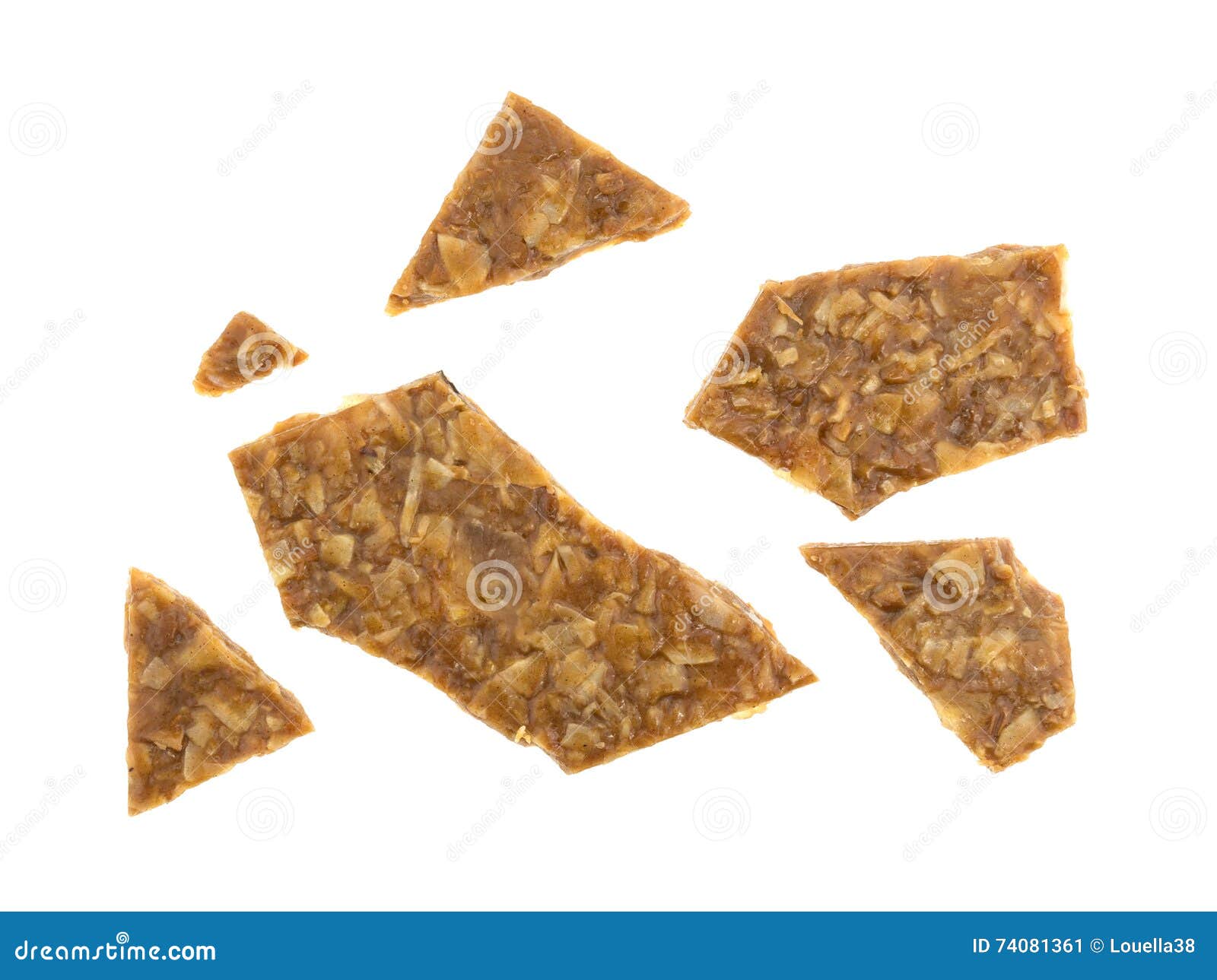 Broken Ginger Brittle on a White Background Stock Image - Image of ...