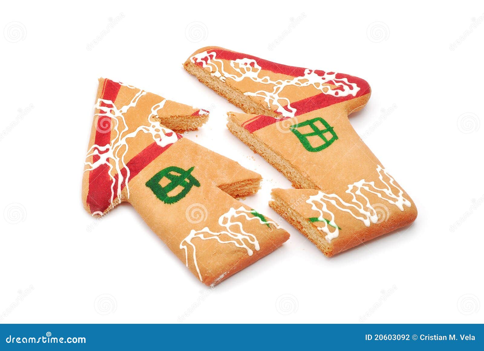 Broken gingerbread house stock photo. Image of isolated - 20603092