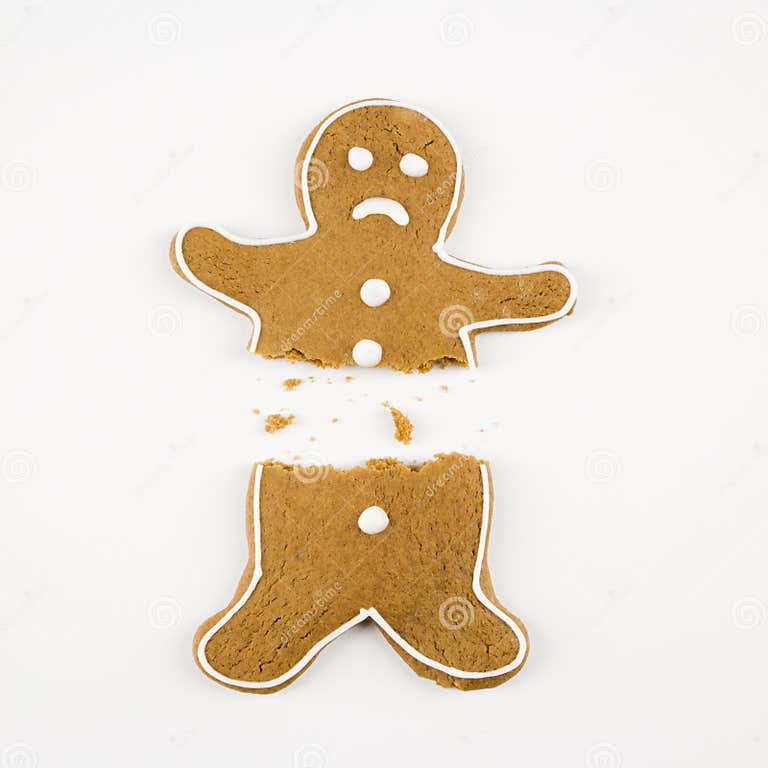 Broken gingerbread man. stock image. Image of life, piping - 3533395