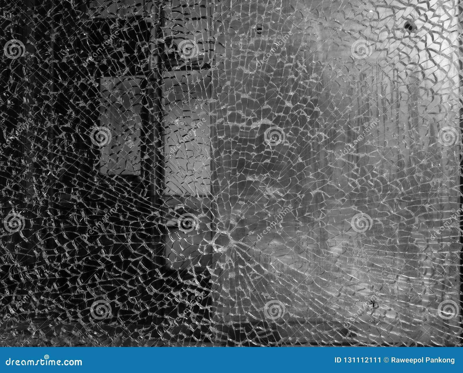 Broken Glass Abstract and Background Black and White Stock Image ...