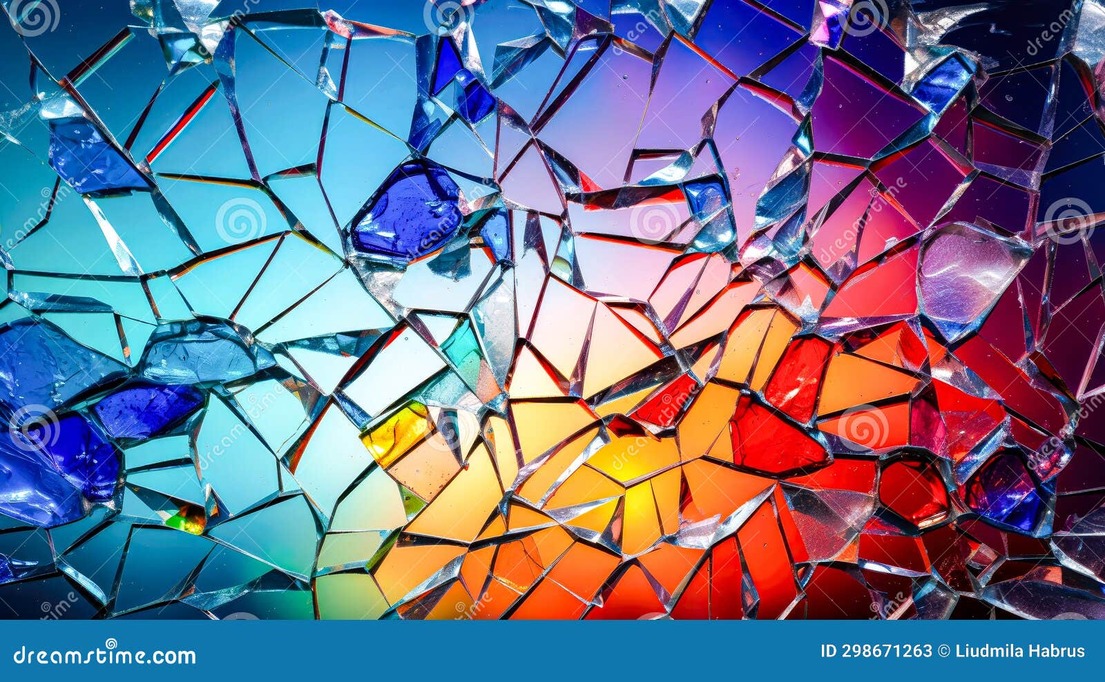 Broken Glass Background. Colorful Broken Glass Texture Stock Image ...