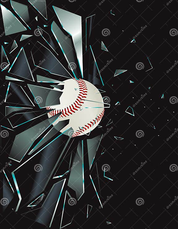 Broken Glass Baseball stock vector. Illustration of neglect - 13558289