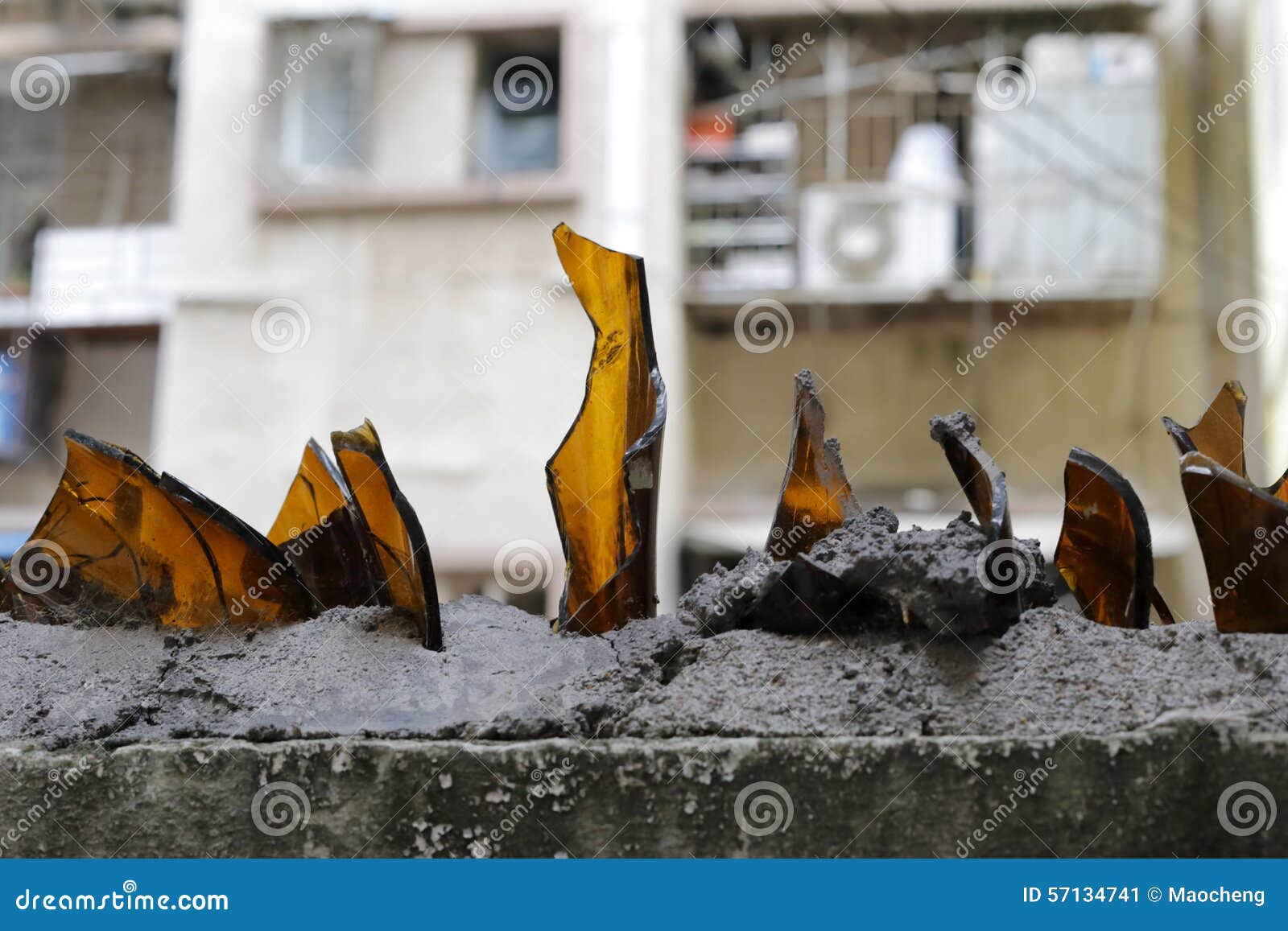 Broken Glass Beer Bottle on Wall Stock Image - Image of beer, safe ...