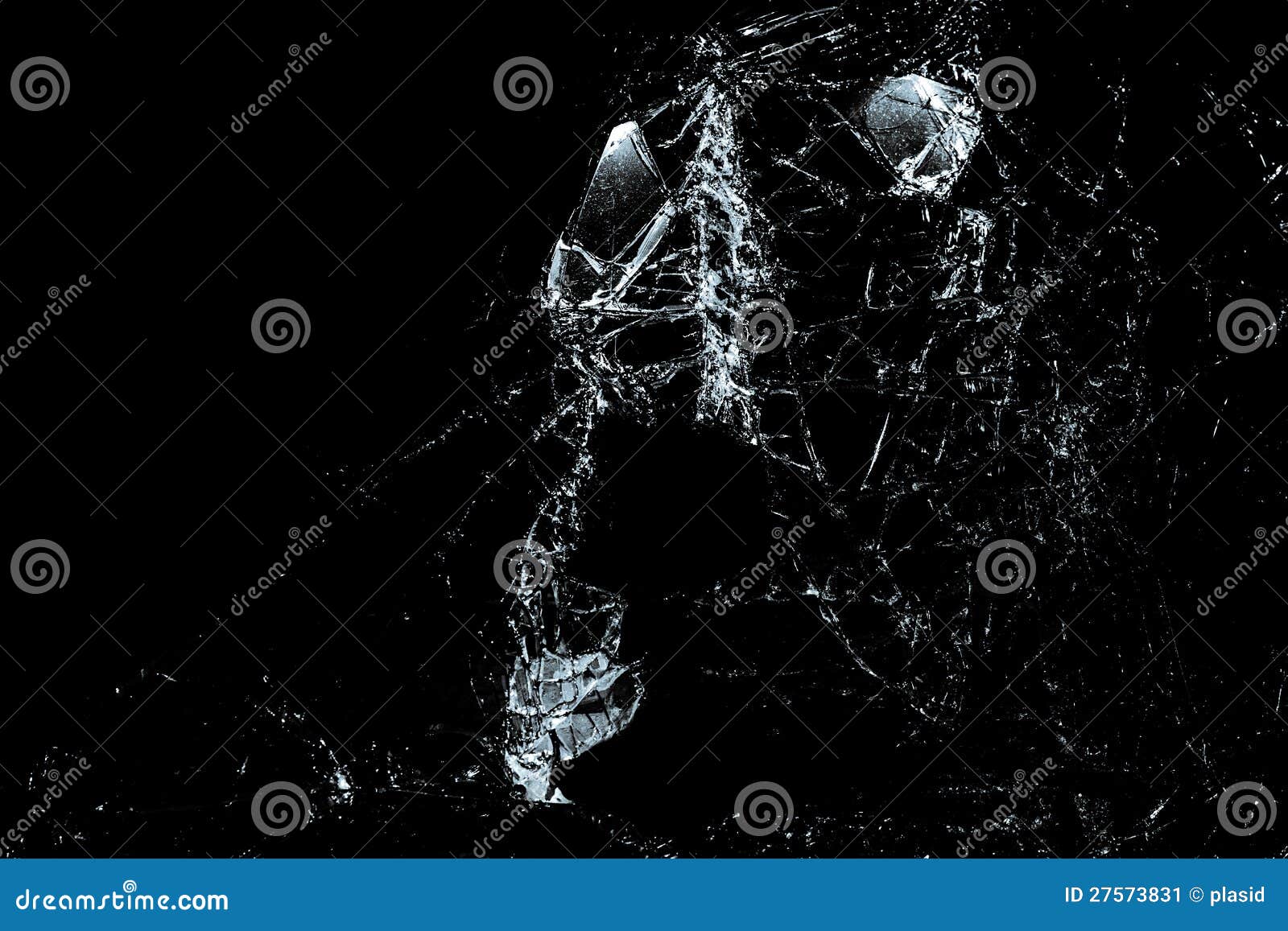 Broken Glass on a Black Background Stock Image - Image of black ...