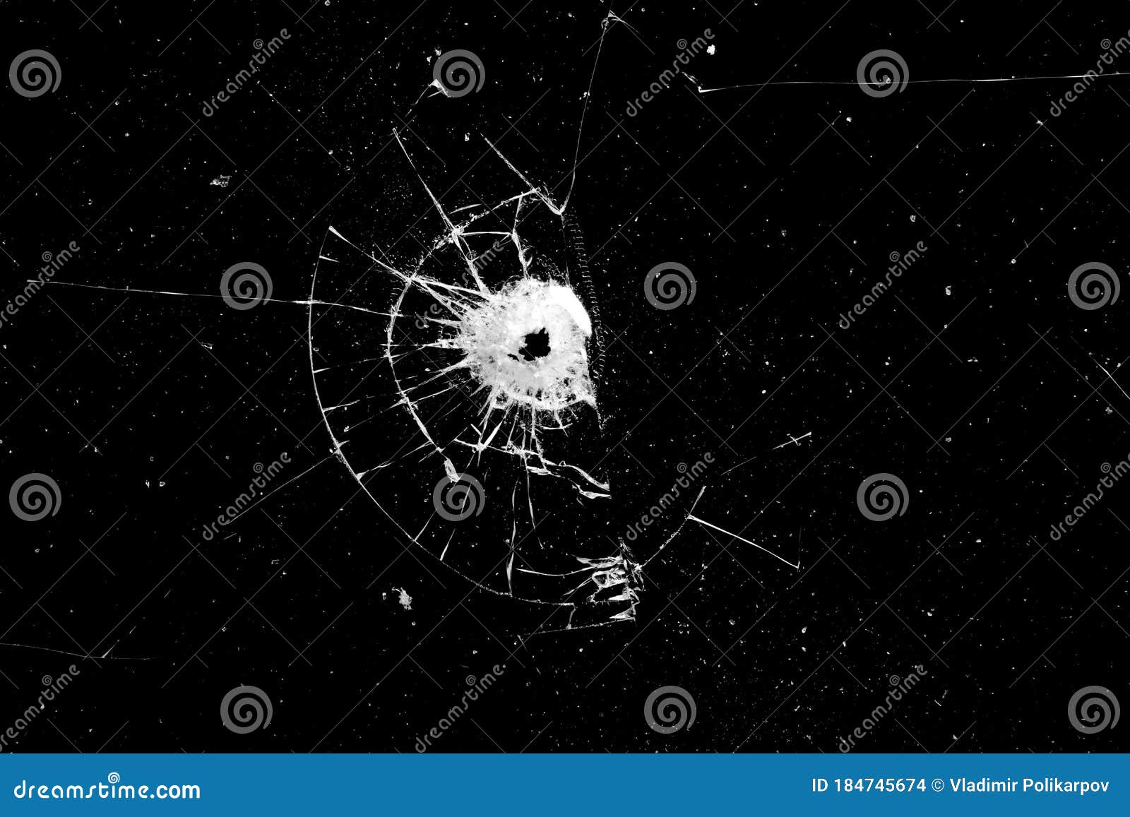 Broken Glass on a Black Background Stock Photo - Image of close, device ...