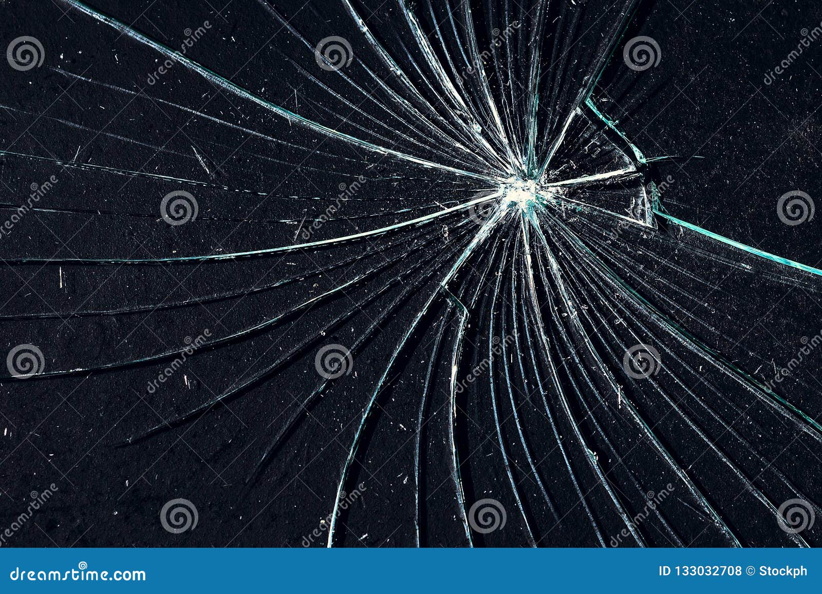 Broken Glass on a Black Background Cracked Stock Photo - Image of ...