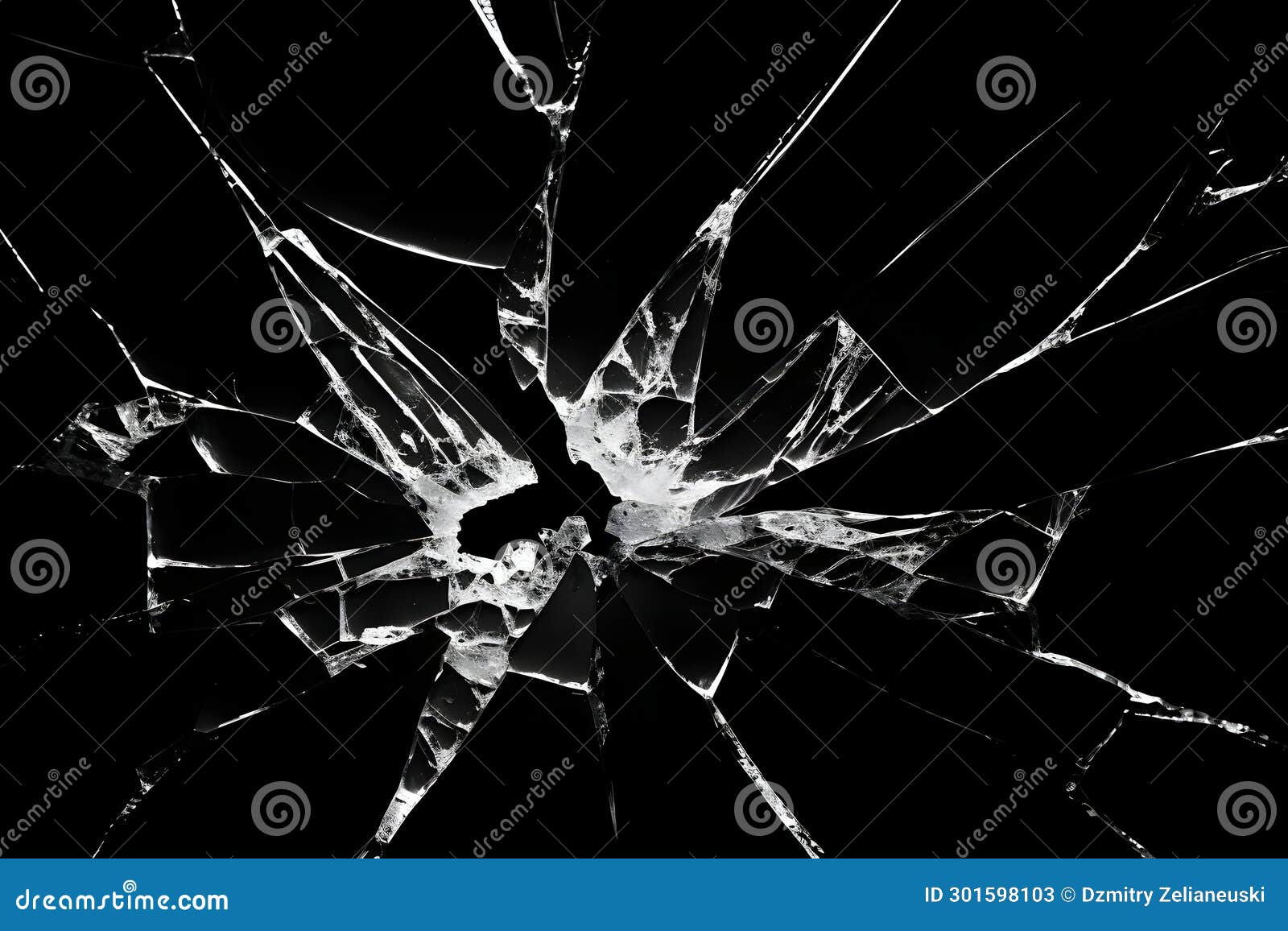 Broken Glass on a Black Background. Generative AI Stock Illustration ...