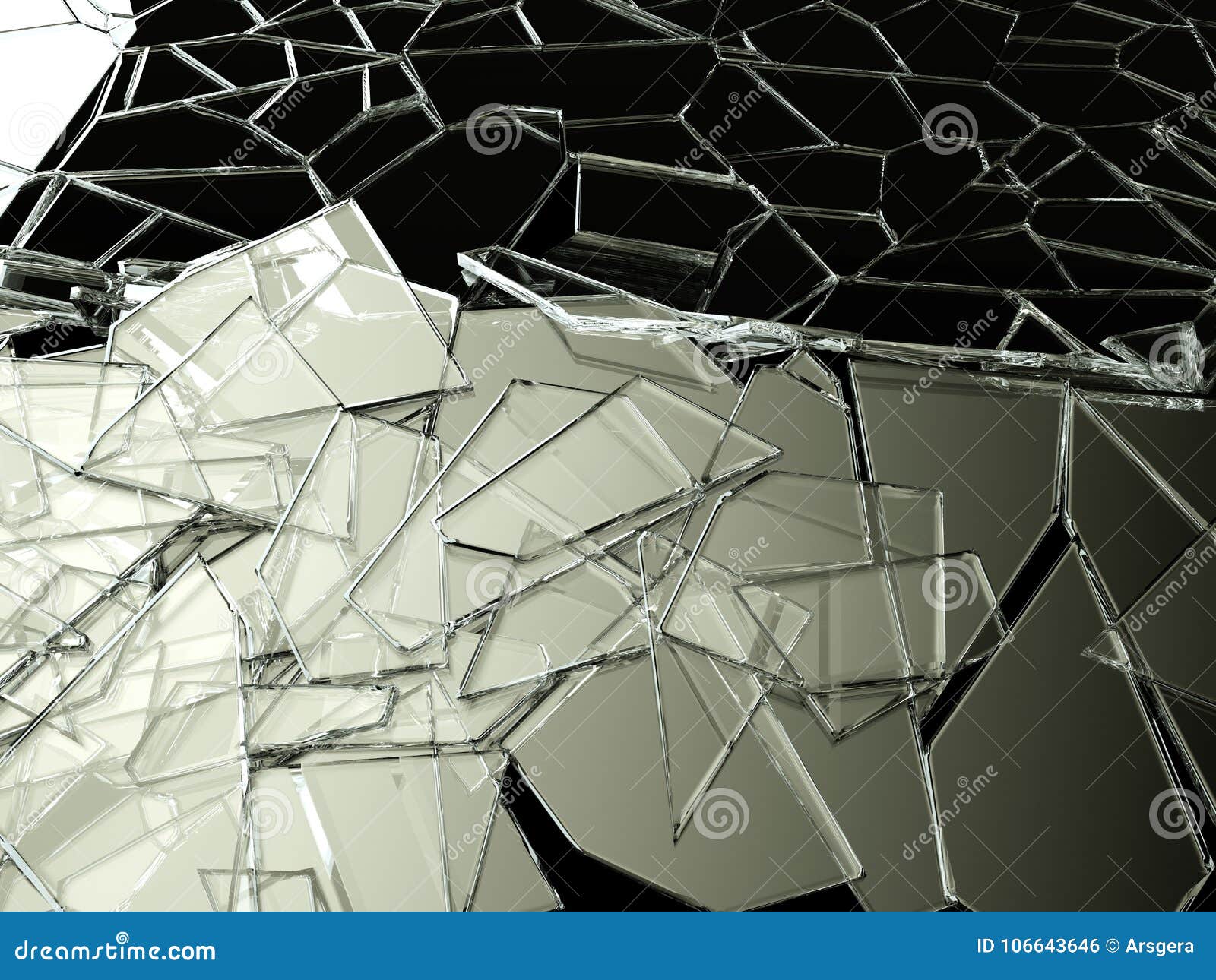 Broken Glass on Black Background Stock Illustration - Illustration of ...