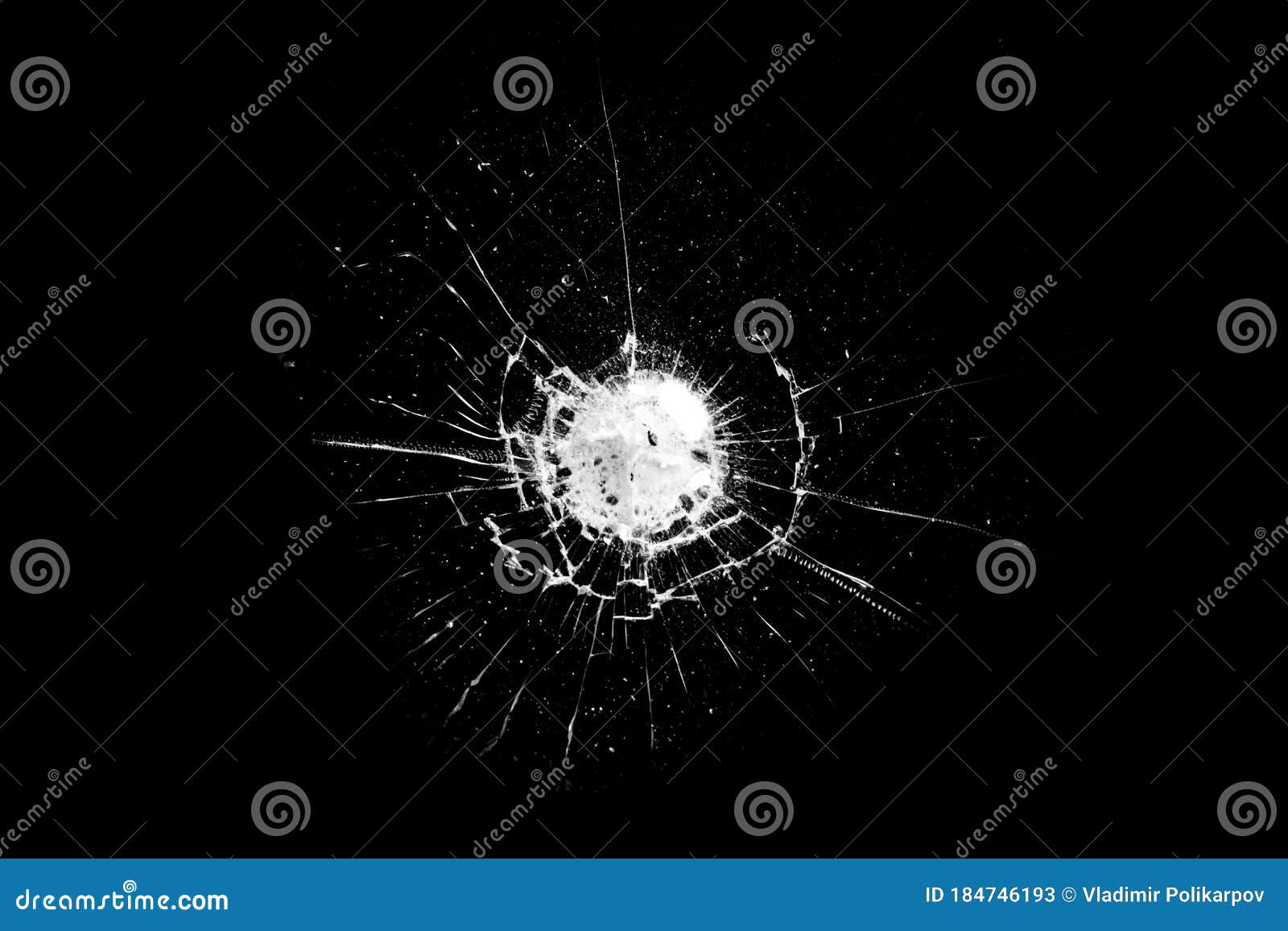 Broken Glass on a Black Background Stock Image - Image of destruction ...