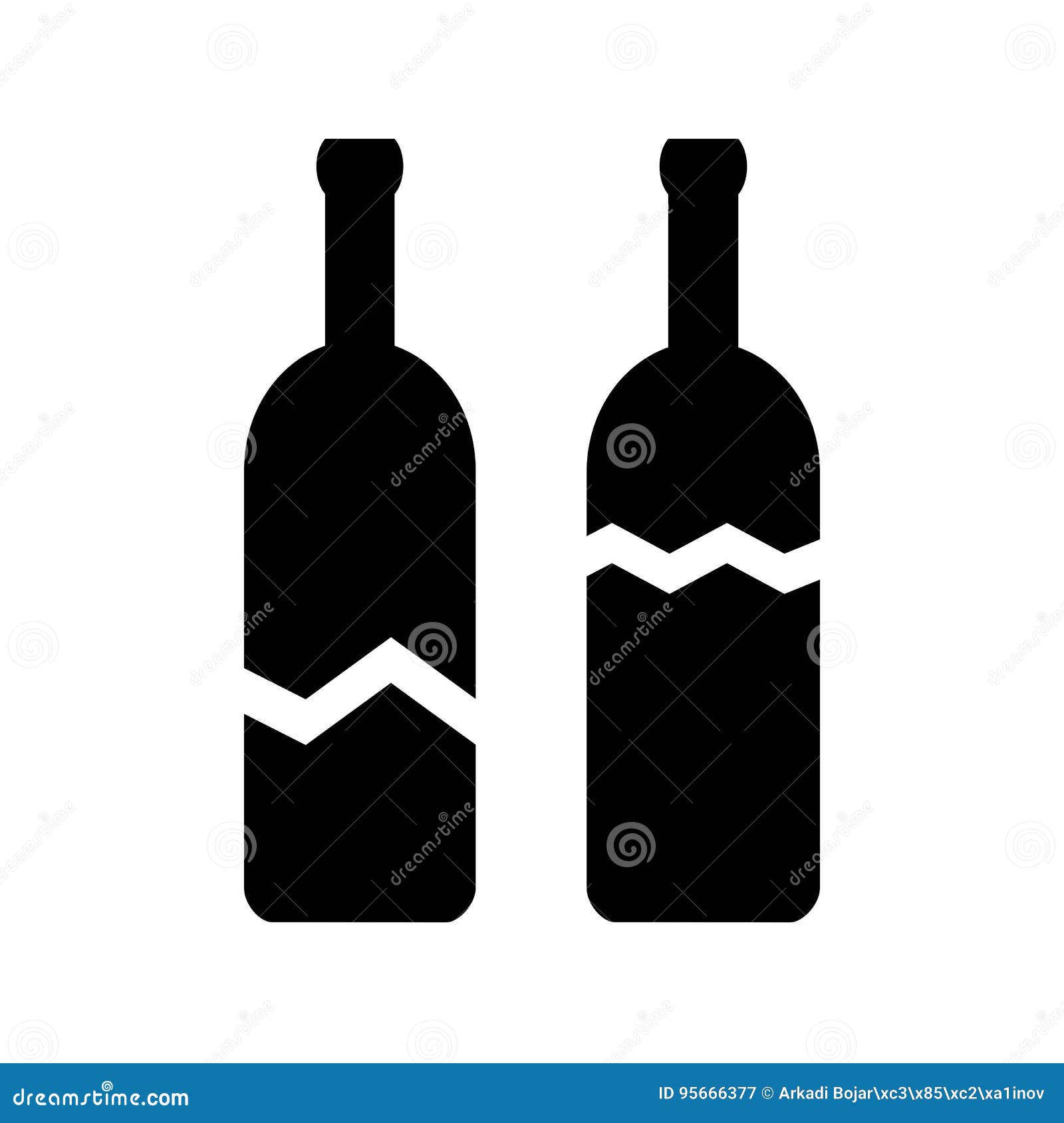 Broken Glass Bottle Vector Icon Stock Vector - Illustration of accident ...