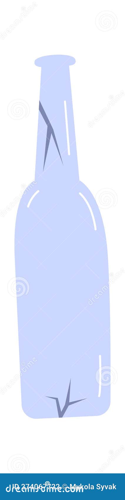 Broken Glass Bottle stock vector. Illustration of waste - 274067722