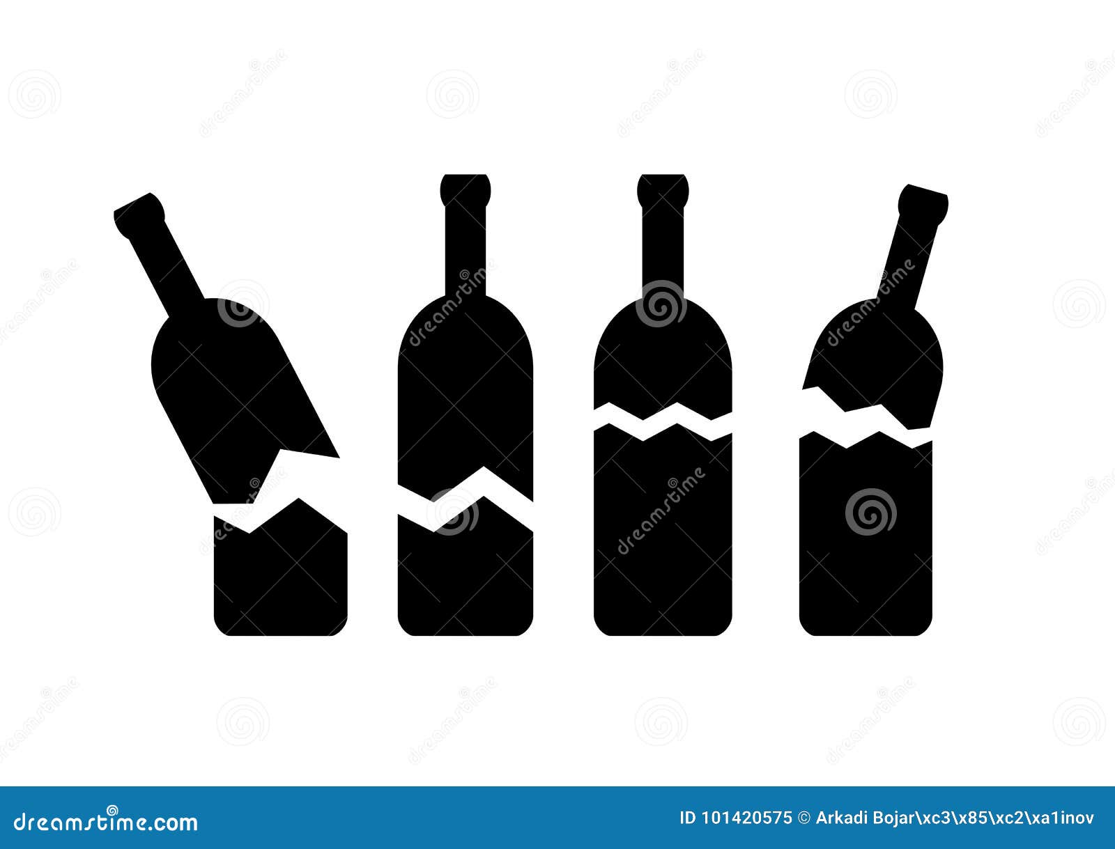 Broken Glass Bottles Vector Icon Stock Vector - Illustration of banner ...