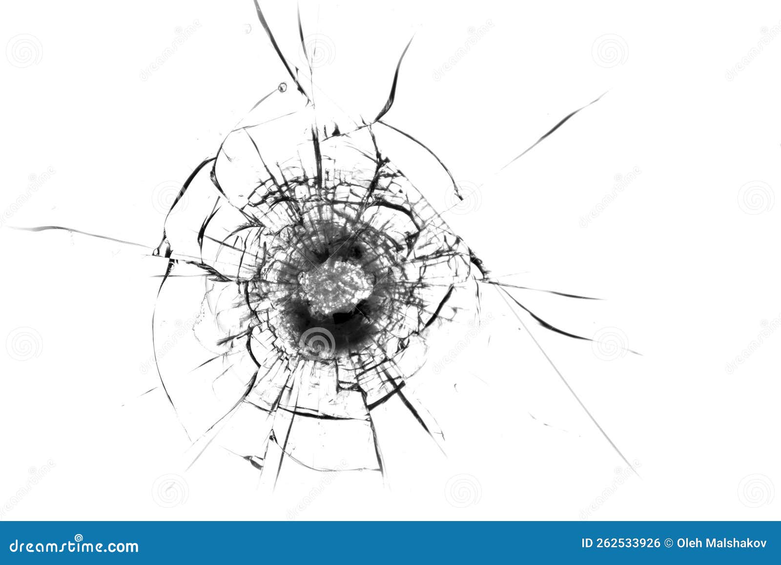 Broken Glass from a Bullet. Texture of Broken Glass. Stock Photo ...