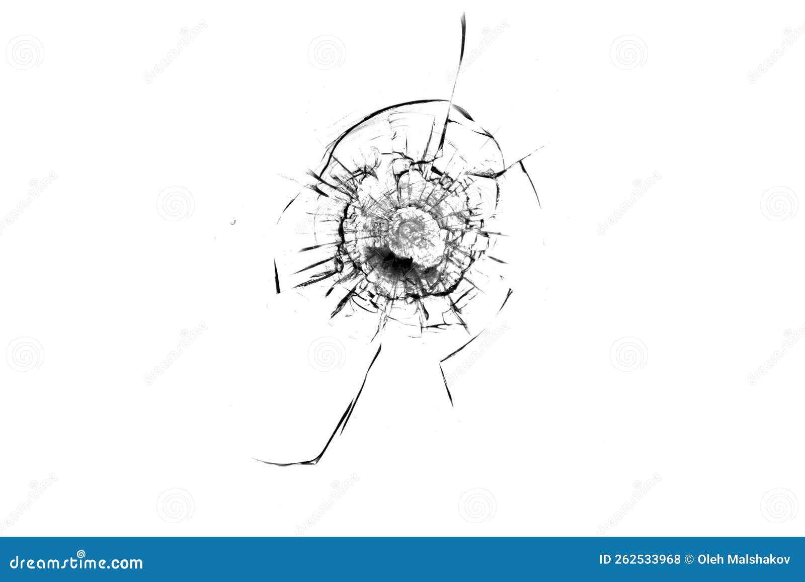 Broken Glass from a Bullet. Texture of Broken Glass. Stock Photo ...