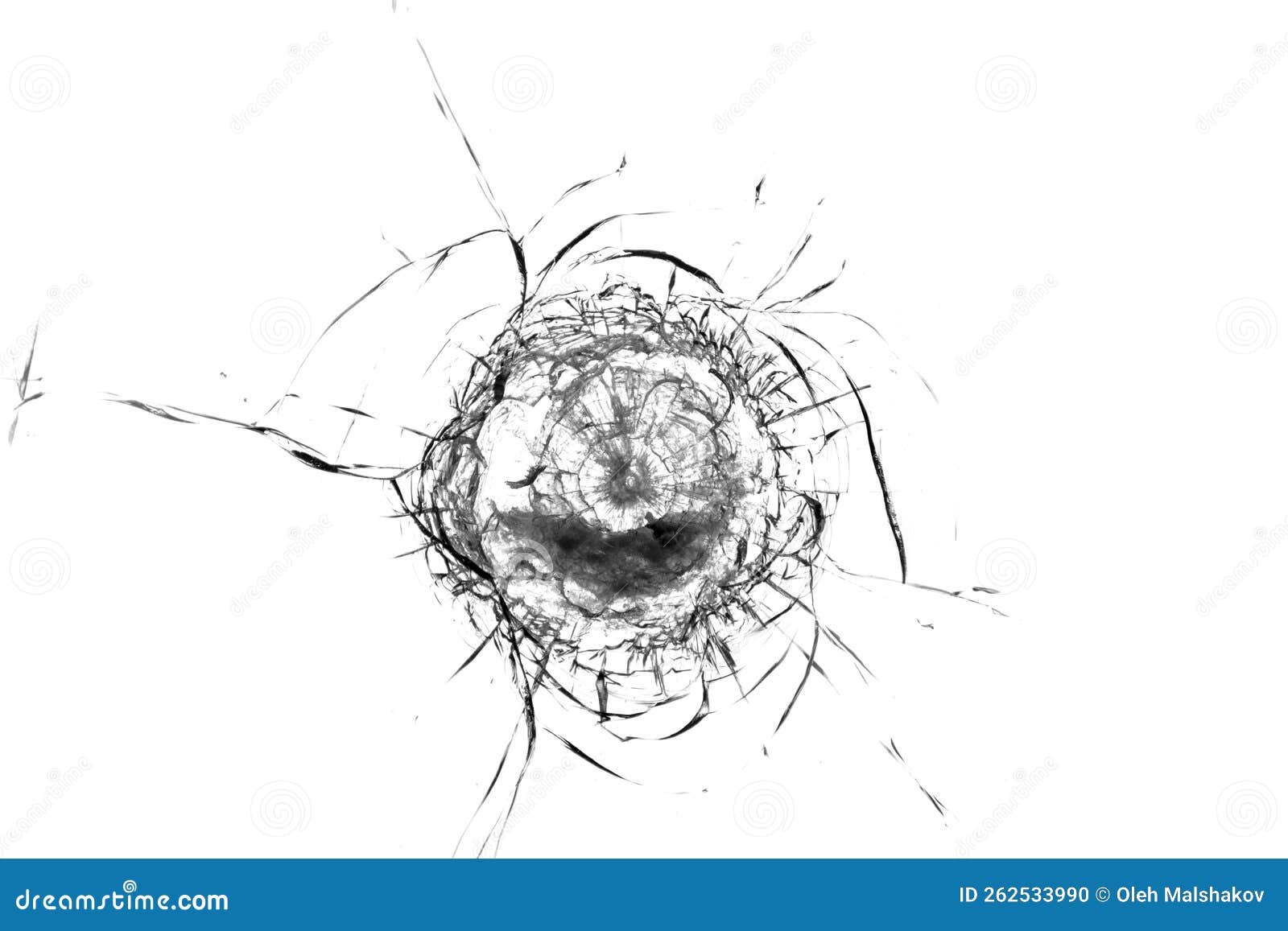 Broken Glass from a Bullet. Texture of Broken Glass. Stock Photo ...