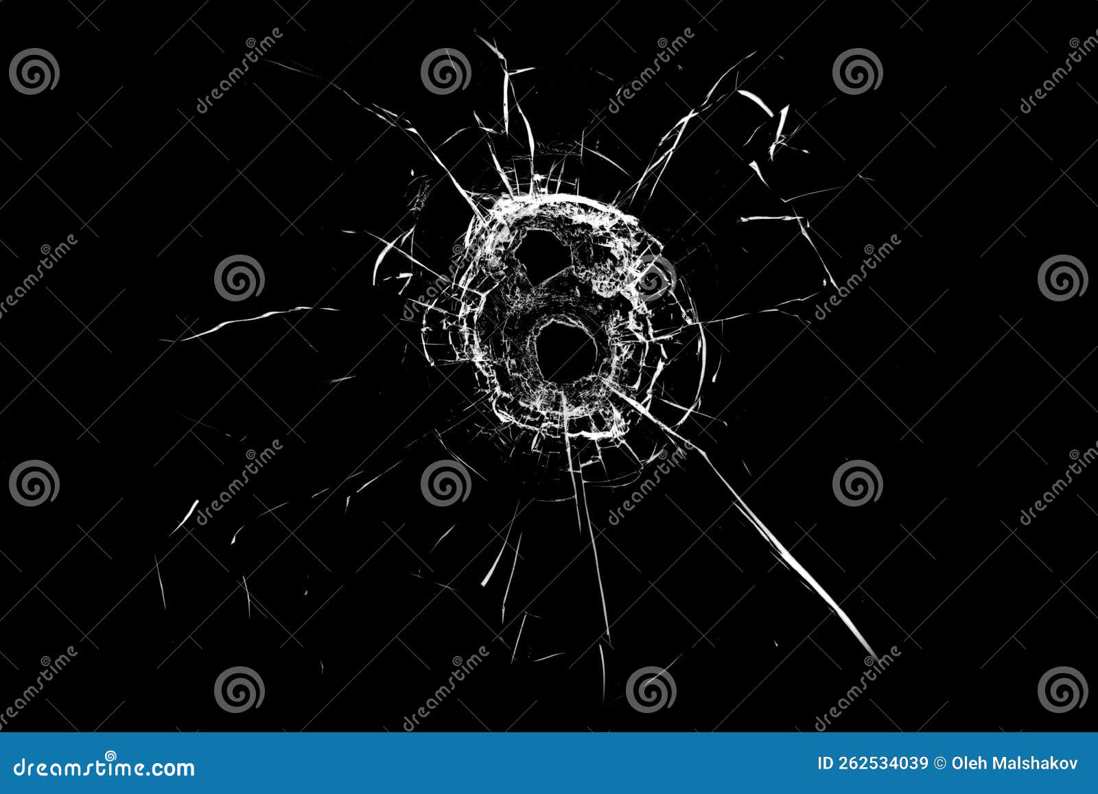 Broken Glass from a Bullet. Texture of Broken Glass. Stock Image ...