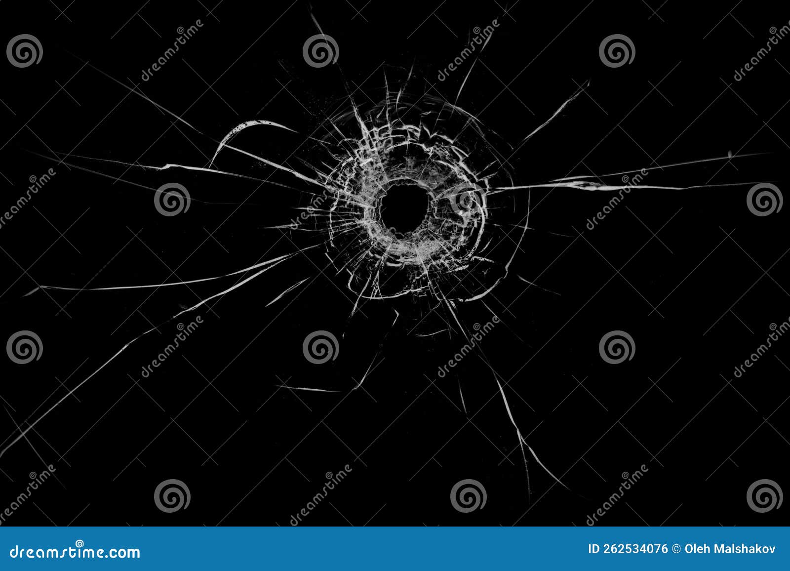 Broken Glass from a Bullet. Texture of Broken Glass. Stock Photo ...