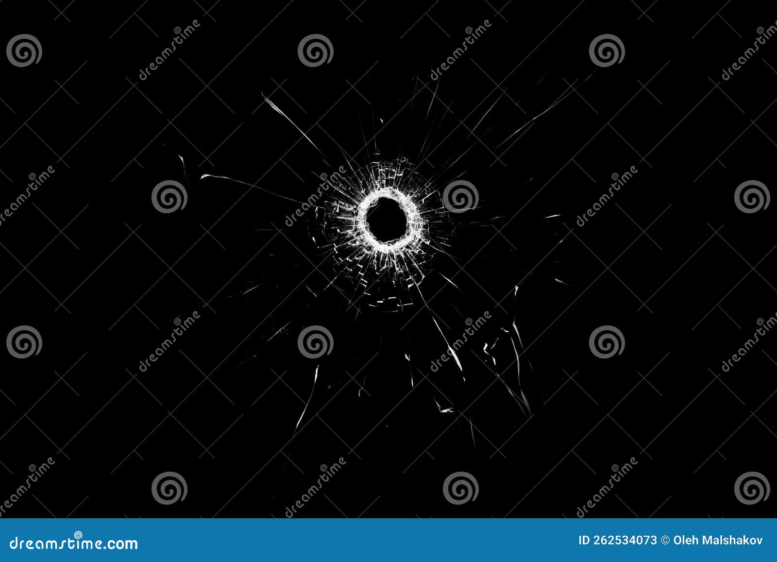 Broken Glass from a Bullet. Texture of Broken Glass. Stock Image ...