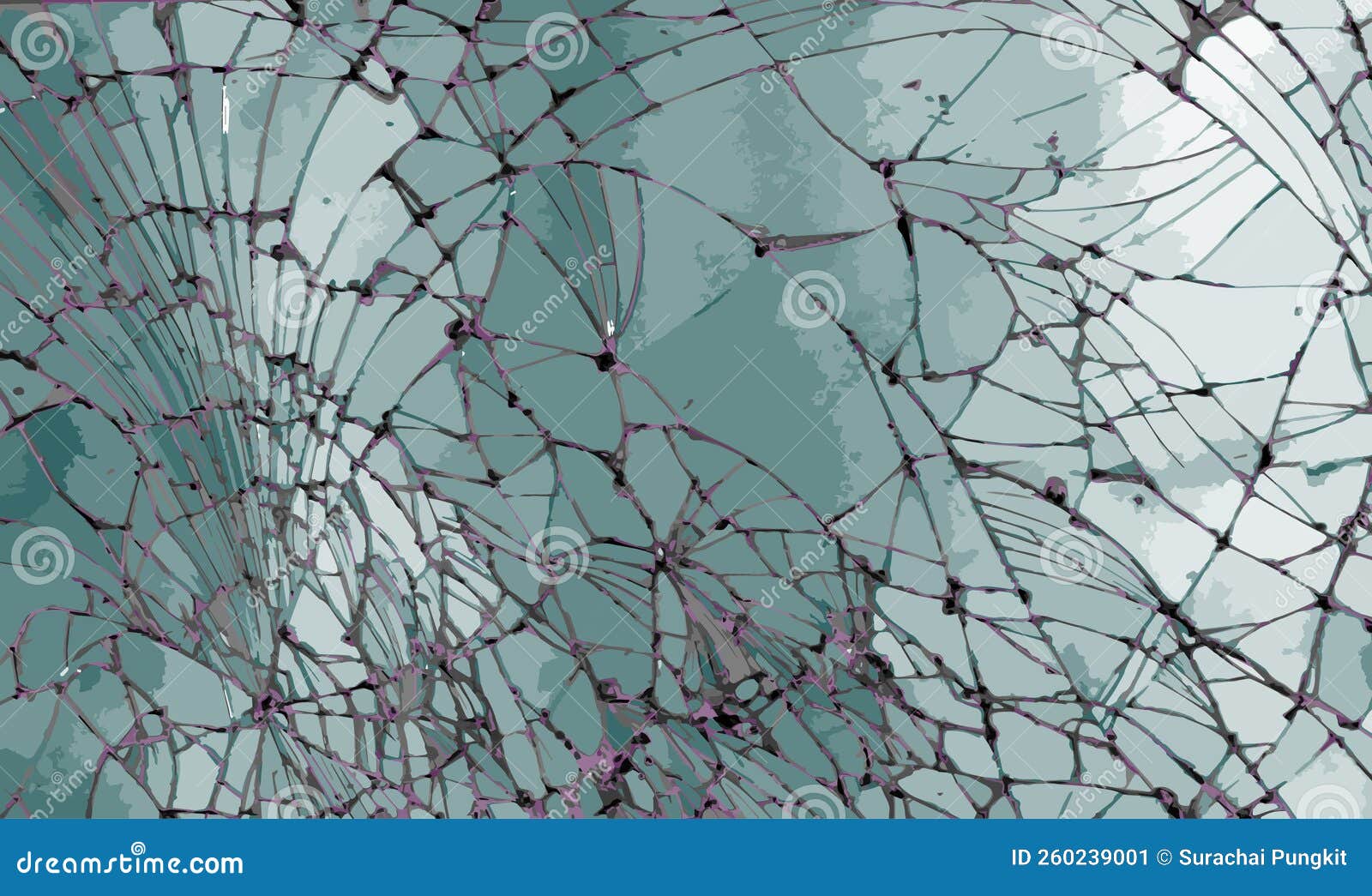 Broken Glass Color Green Texture Background. Stock Illustration ...