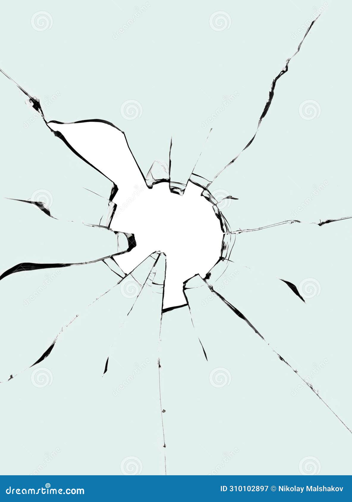 Broken Glass Design with Hole and Cracks Texture. Stock Illustration ...