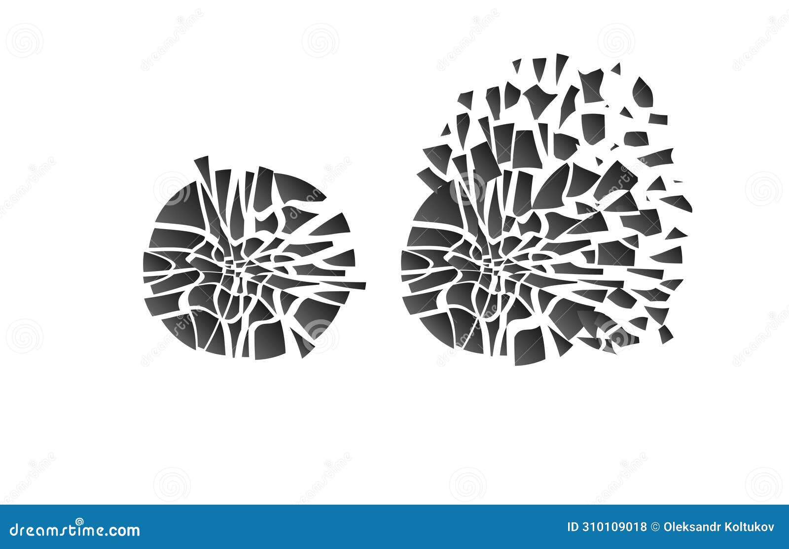 Broken Glass Design Set of Elements Stock Vector - Illustration of ...