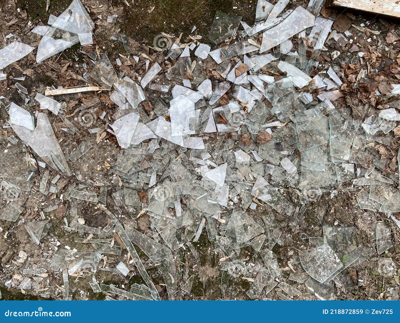 Broken Glass, Dirt on the Ground, from Broken Windows Stock Image ...
