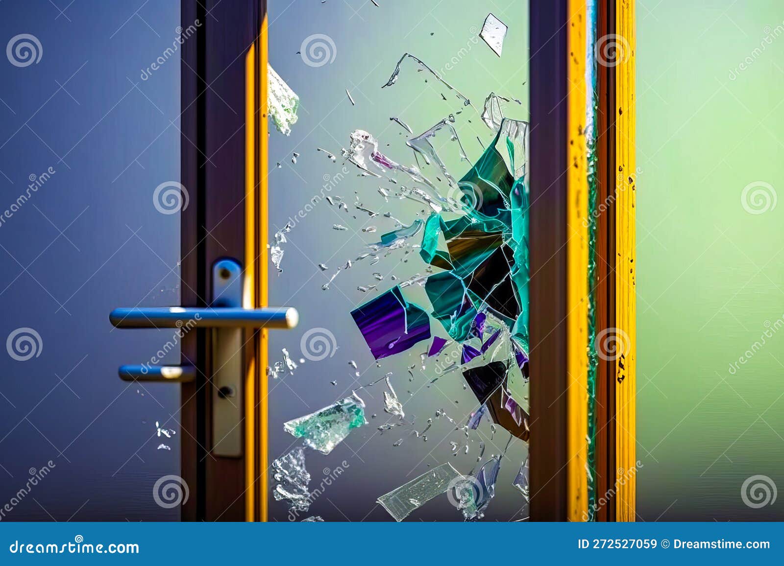 Broken Glass Door is Shown in this Image. Generative AI Stock ...