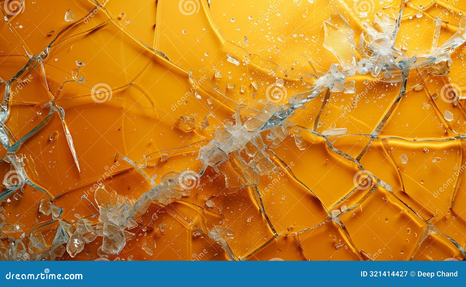 Broken Glass Effect Isolated on Yellow Background Stock Illustration ...