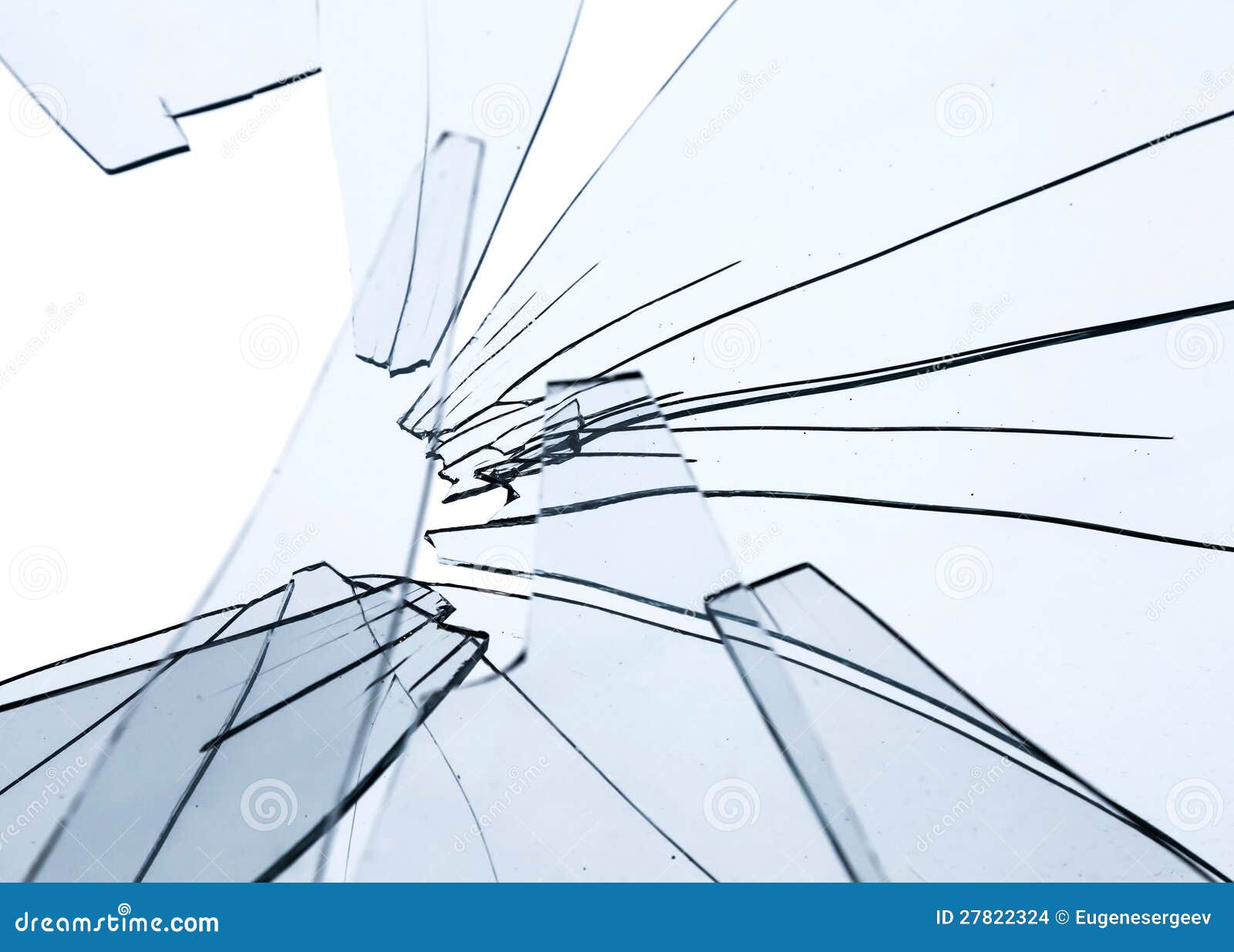 Broken Glass Fragments Above White Stock Photo - Image of blue, pattern ...