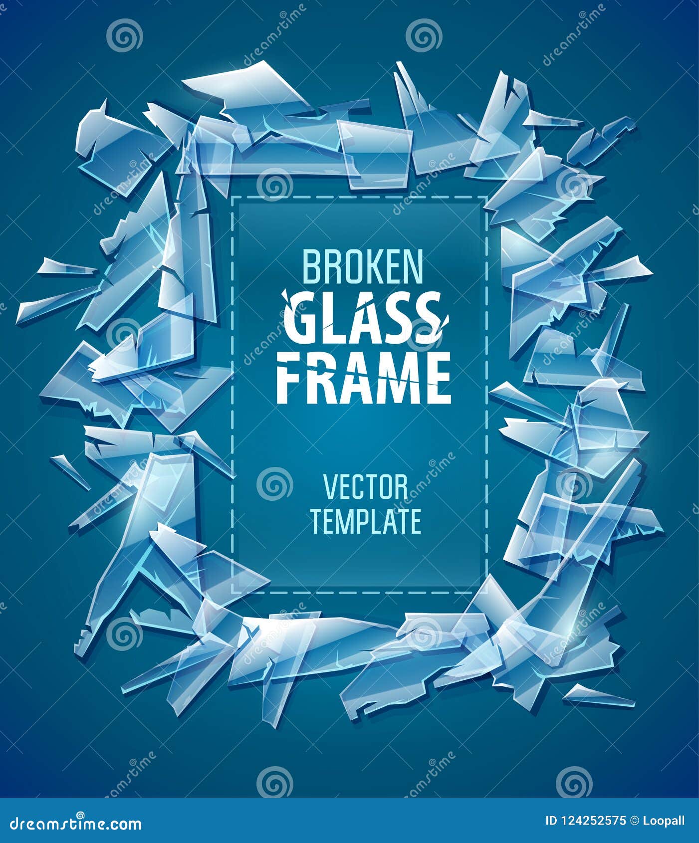 Broken Glass Frame Decorative Element for Design Stock Vector ...